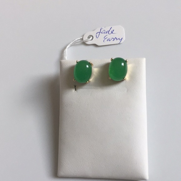 Jewelry | Oval Jade Earrings | Poshmark